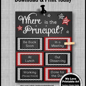 Principal Gift, Where is the Principal Door Sign, Appreciation Gift ...