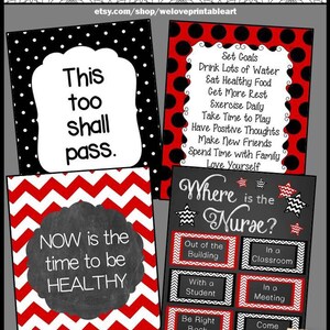 PRINTABLE School Nurse Poster BUNDLE, Office Door Signs, Decorations ...