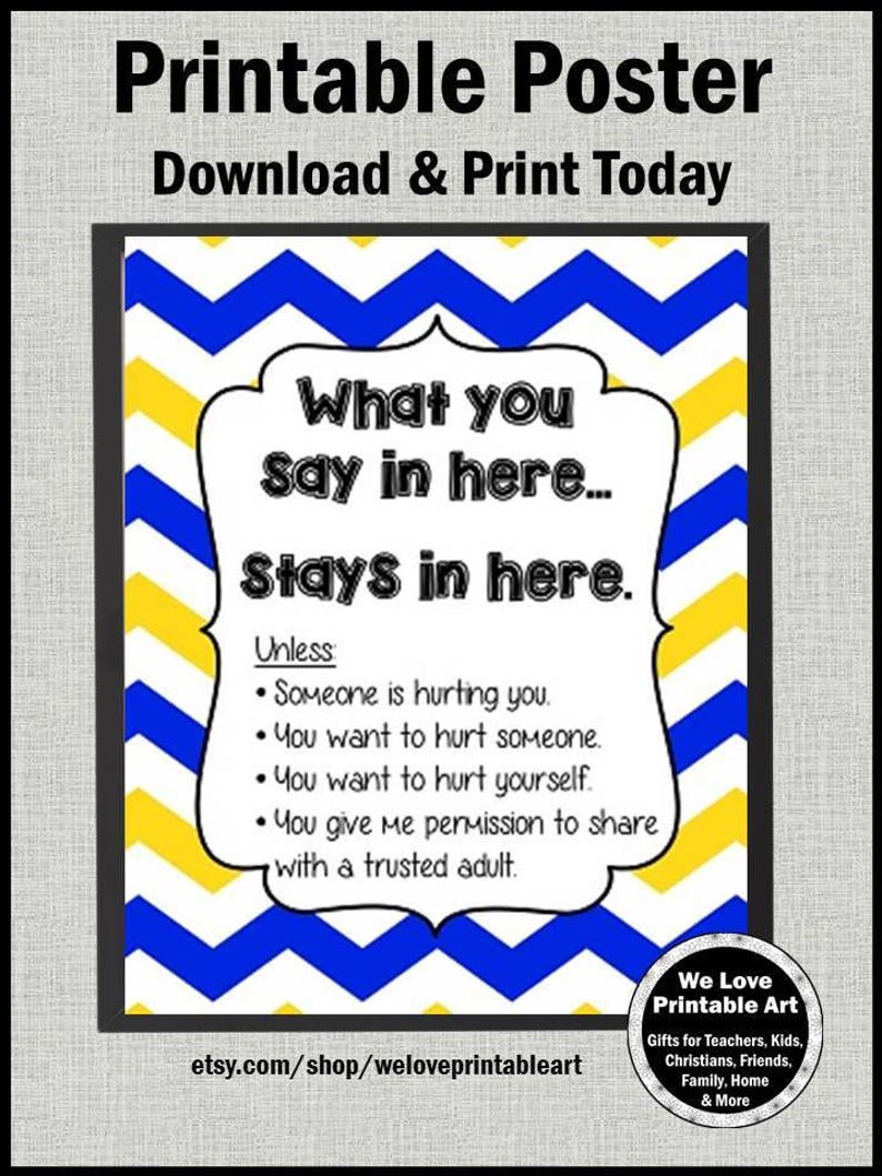 What You Say in Here Stays in Here Poster Confidentiality - Etsy