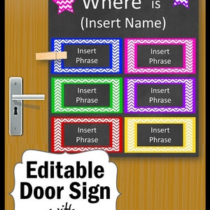 Custom Office Door Sign Personalized, Where Am I Door Sign, Editable ...