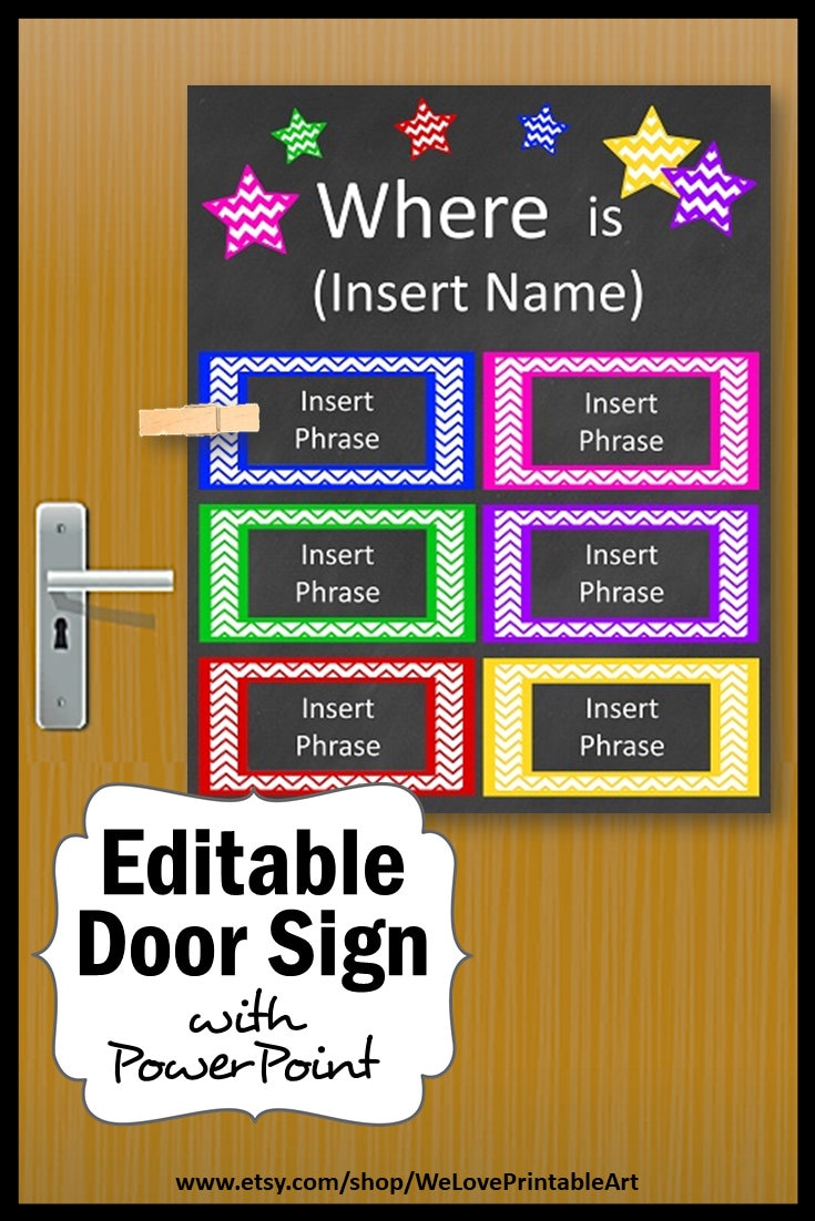 Custom Office Door Sign Personalized, Where Am I Door Sign, Editable ...