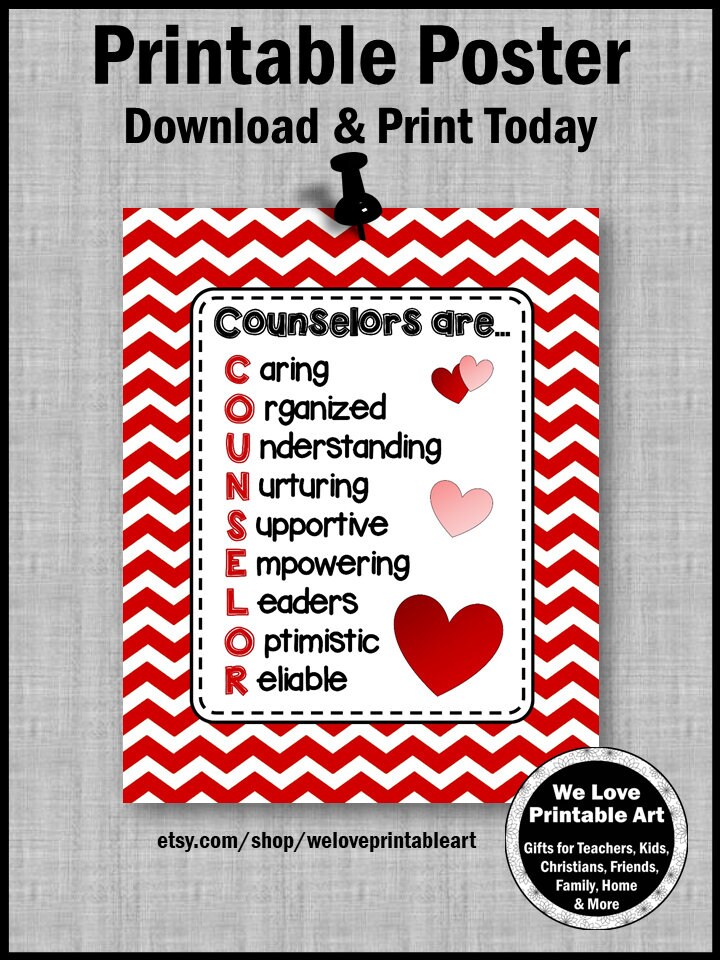 School Counselor Sign Counselor Office Decor Printable Gift - Etsy