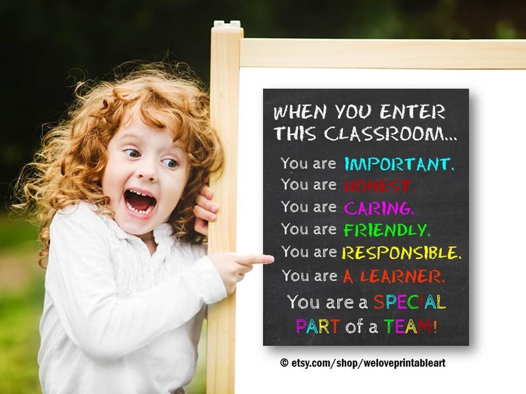 Classroom Rules Poster, When You Enter This Classroom Sign, PRINTABLE ...