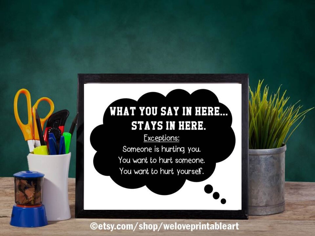 Printable Confidentiality Counselor Sign, Instant Download - Etsy