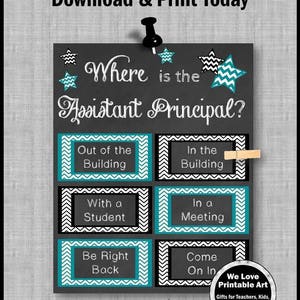 Printable Assistant Principal Door Sign, Appreciation Gift for Man ...