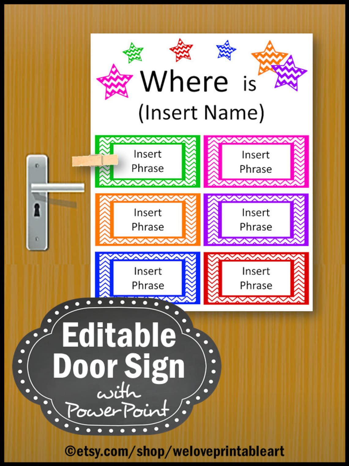Where Am I Door Sign Office Decor Powerpoint File You EDIT | Etsy