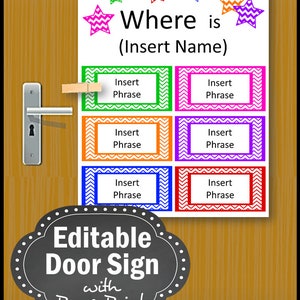 Where Am I Door Sign, Office Decor, Powerpoint File You EDIT and PRINT ...