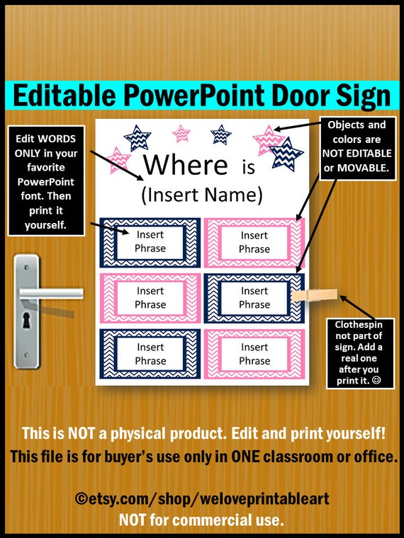 Printable Door Signs With Inserts Welcome Sign Interchangeable Door