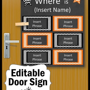 Office Door Sign Personalized Template, Printable Custom Powerpoint ...