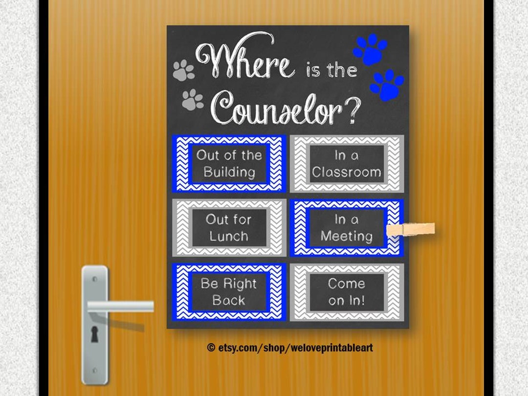 Where is the Counselor Office Door Sign, School Counseling Gifts ...