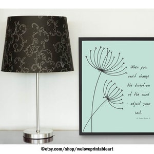 Dandelion Wall Art, Inspirational Quote Print, Motivational Wall Decor ...
