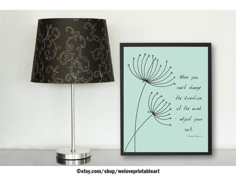 Dandelion Wall Art, Inspirational Quote Print, Motivational Wall Decor ...