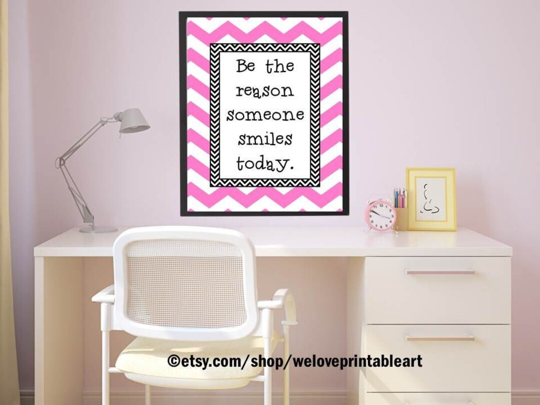 Be the Reason Someone Smiles Today Sign, PRINTABLE Poster Wall Art ...