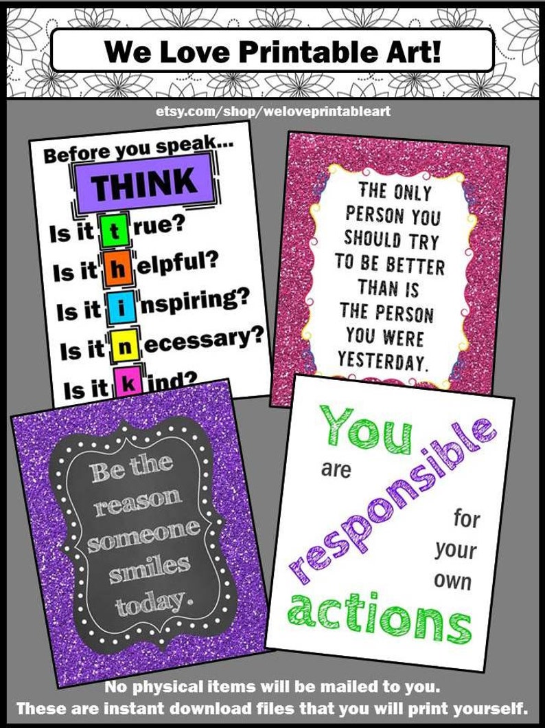 Classroom Rules Poster, Educational Wall Art, Quotes Sign BUNDLE ...
