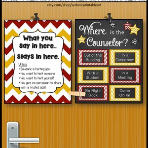Where is the Counselor Door Sign, Confidentiality Poster Set, PRINTABLE ...