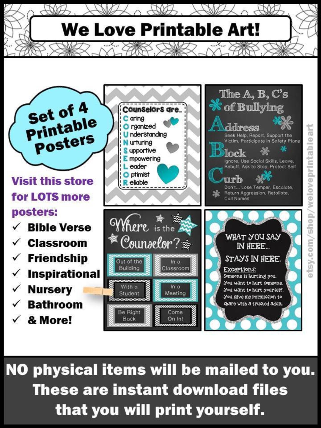 School Counselor Gifts, Confidentiality Sign, Counseling Office Decor ...