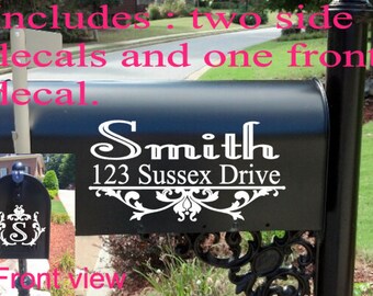 Mailbox Decal Set of 3 includes two sides and one front | Etsy