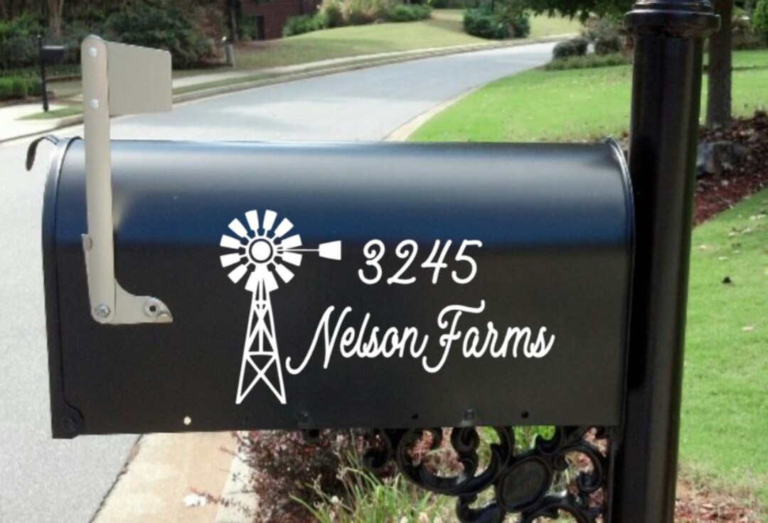 Personalized Mailbox Decal: Farmhouse Windmill, Address Monogram - Etsy