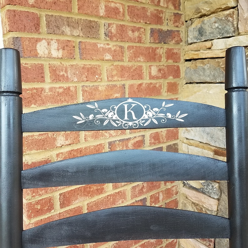 Rocking Chair Monogram Decals Set of 2 | Etsy