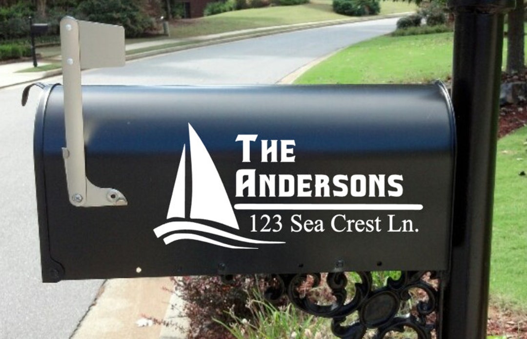 Mailbox Decal Mail Box Lake House Beach Custom Personalized Coastal ...
