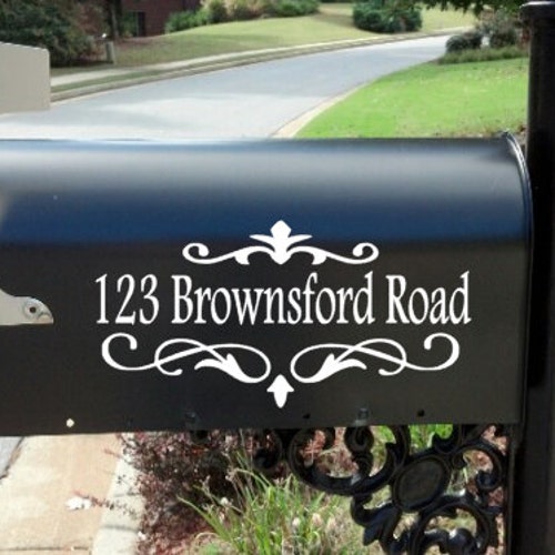 Street Address Vinyl Decal Custom Family Name Mailbox Decal - Etsy