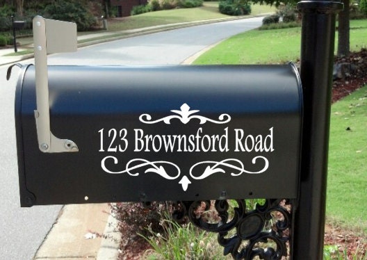 Personalized Monogram Custom Mailbox Decal street address | Etsy
