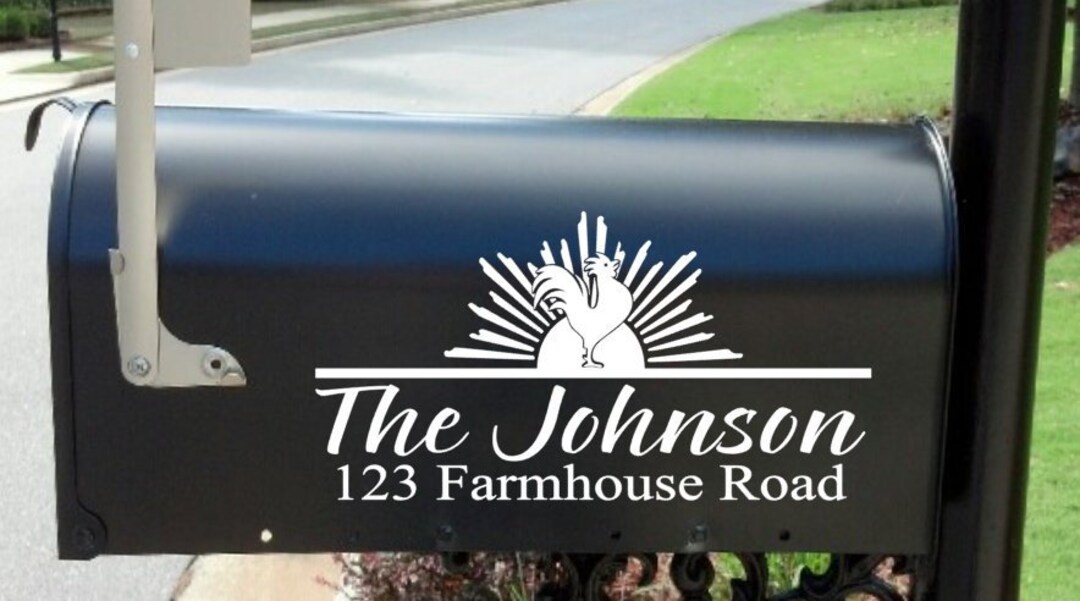 Personalized Chicken Mailbox Decal: Farmhouse Address Sticker - Etsy