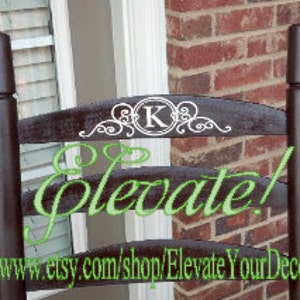 Rocking Chair Monogram Decals Set of 2 - Etsy