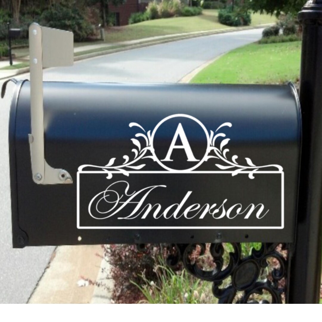 Personalized Monogram Mailbox Decal: Custom Address Sticker - Etsy