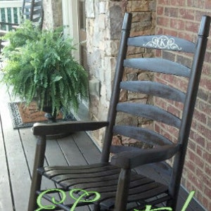 Rocking Chair Monogram Decals Set of 2 - Etsy