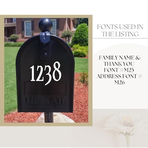 Custom Mailbox Decal | Mailbox Decal | House Numbers Mailbox Decal ...