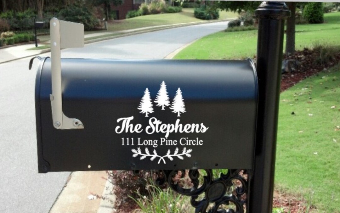 Farmhouse Mailbox Decal Mailbox Decal Pine Mailbox Decal Personalized ...