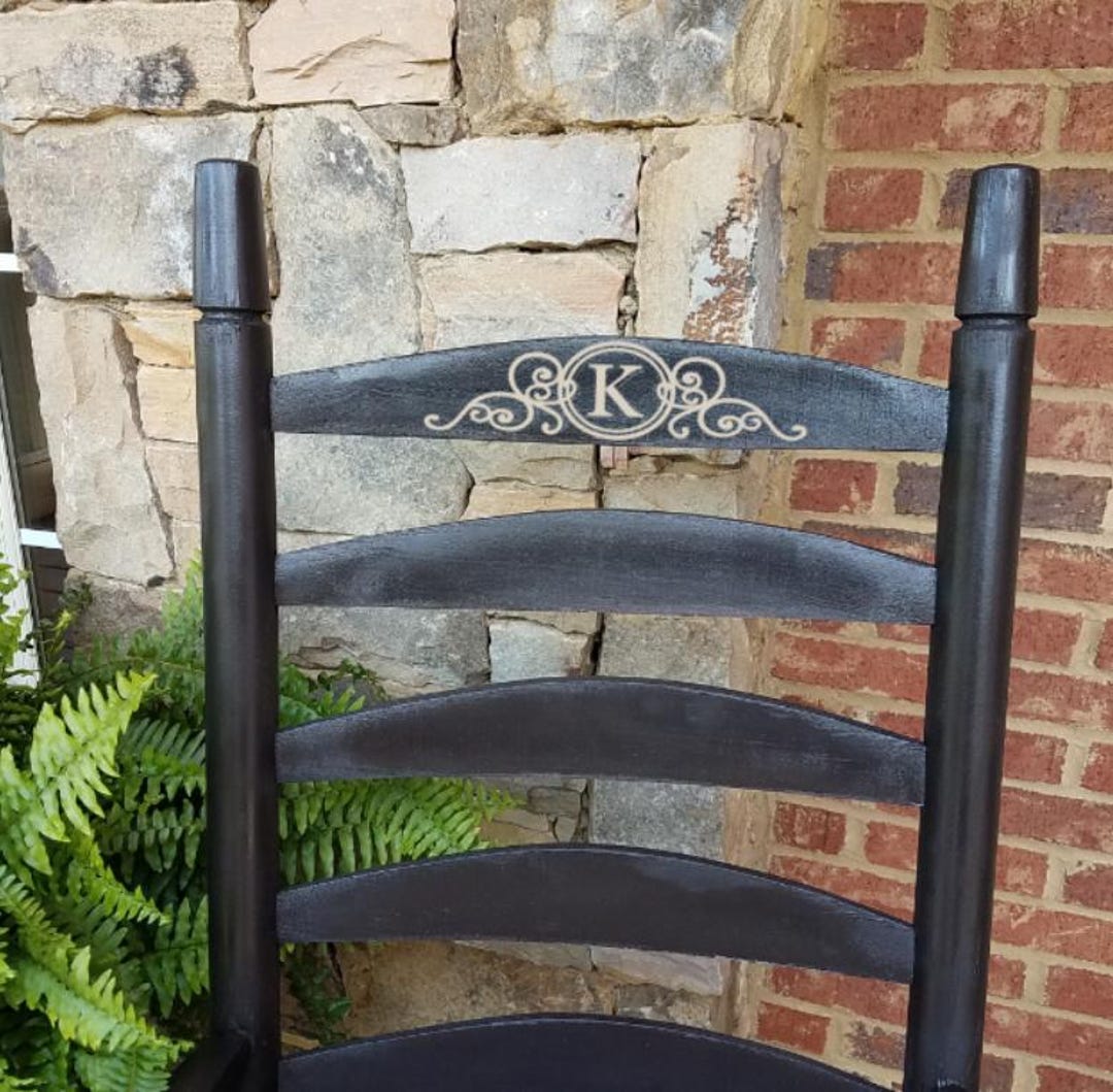 Rocking Chair Monogram Decals Set of 2 - Etsy