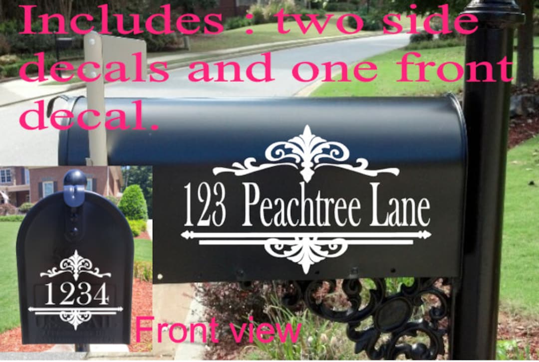 Mailbox Decal Set of 3 Includes Two Sides and One Front - Personalized ...