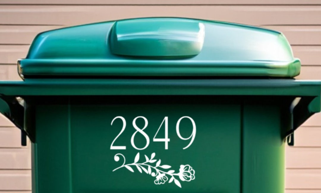 Garbage Can Decal, Personalized Trash Can Sticker, Garbage Bin Labels ...