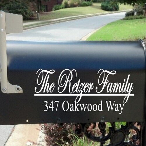 Street Address Vinyl Decal Custom Family Name Mailbox Decal - Etsy