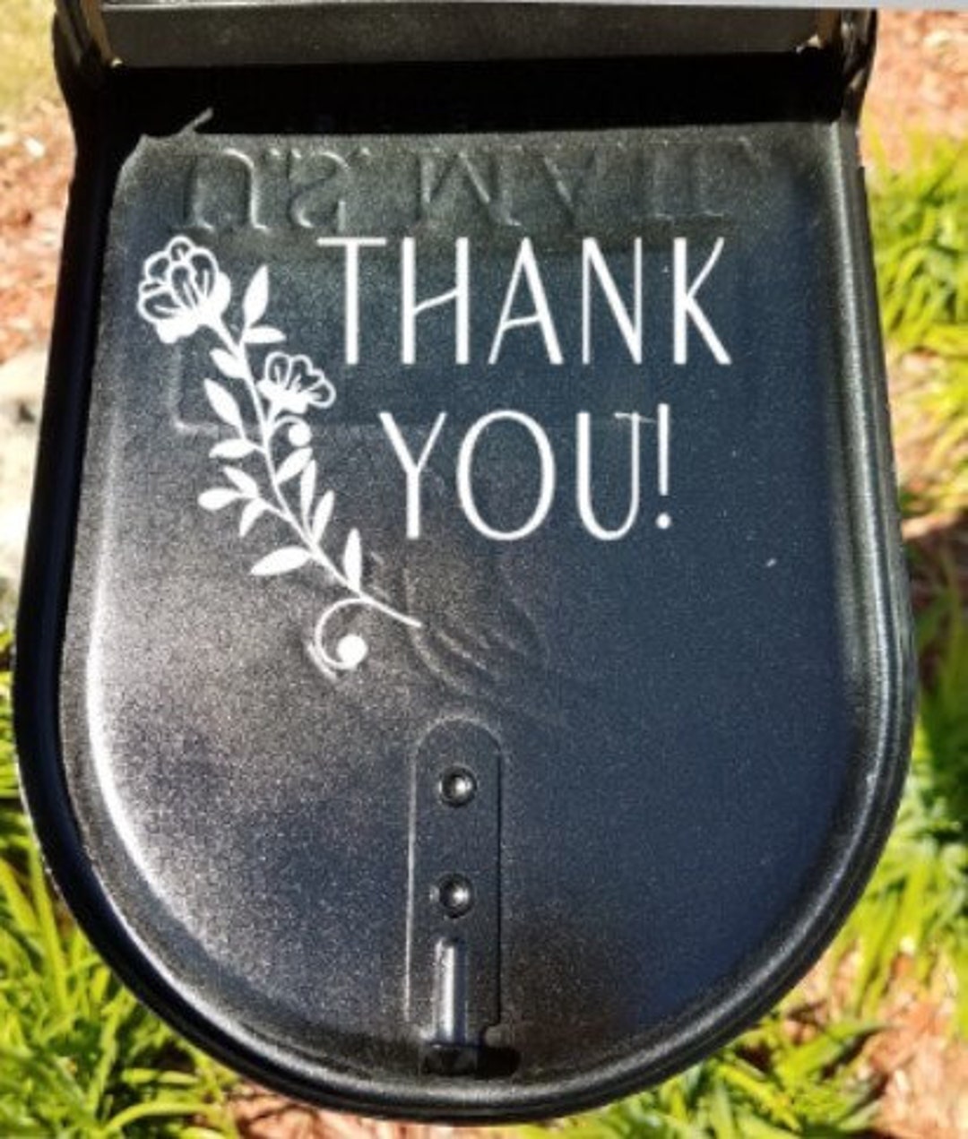 Minimalistic Mailbox Decal /flower Vinyl Decal / Thank You Lid Decal ...