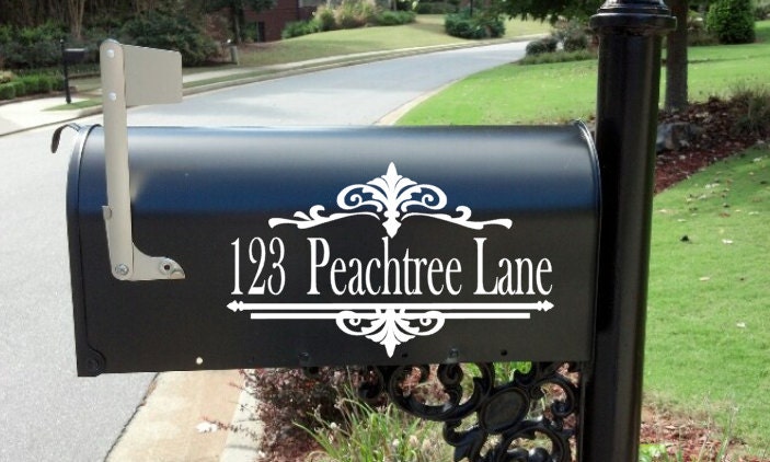 Personalized Monogram Custom Mailbox Decal Street Address | Etsy