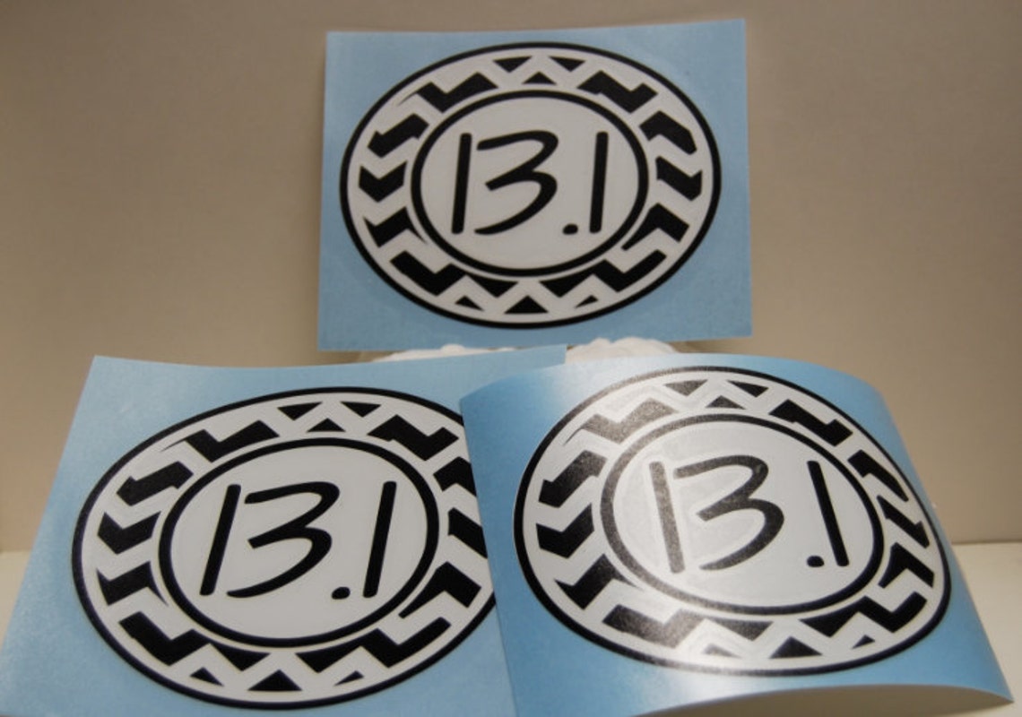 Car Decal / 13.1 Marathon Decal / 10k Half Marathon Decal / Chevron ...