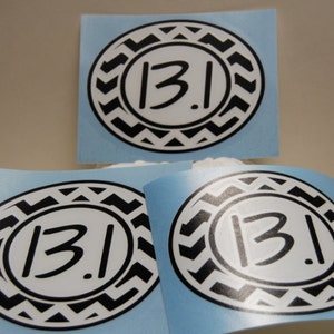 Car Decal / 13.1 Marathon Decal / 10k Half Marathon Decal / Chevron ...