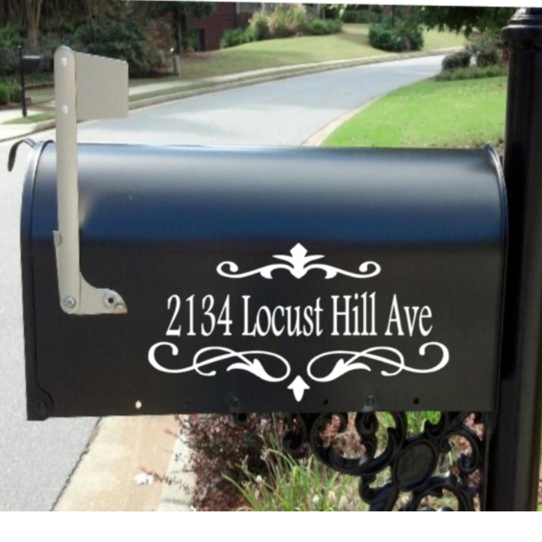 Mailbox Decal |personalized Mail Box Decal | Scroll Monogram Mailbox ...