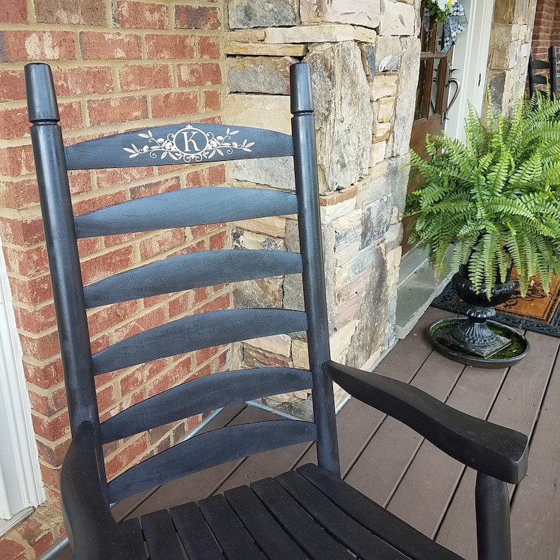 Rocking Chair Monogram Decals Set of 2 | Etsy