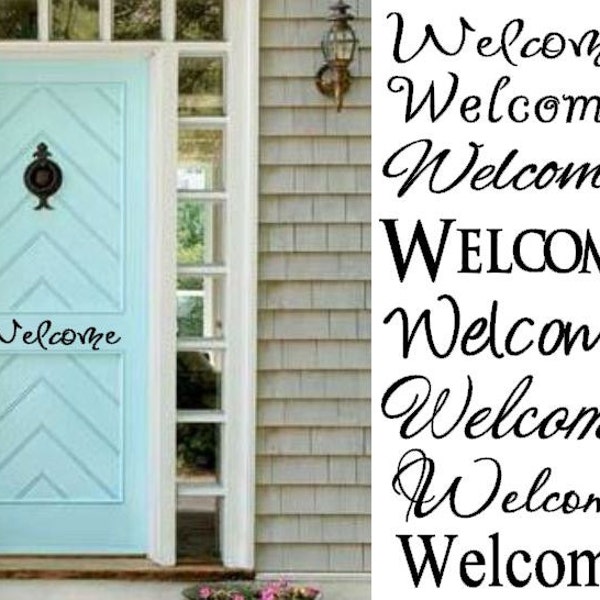 Welcome Door Decal - Etsy