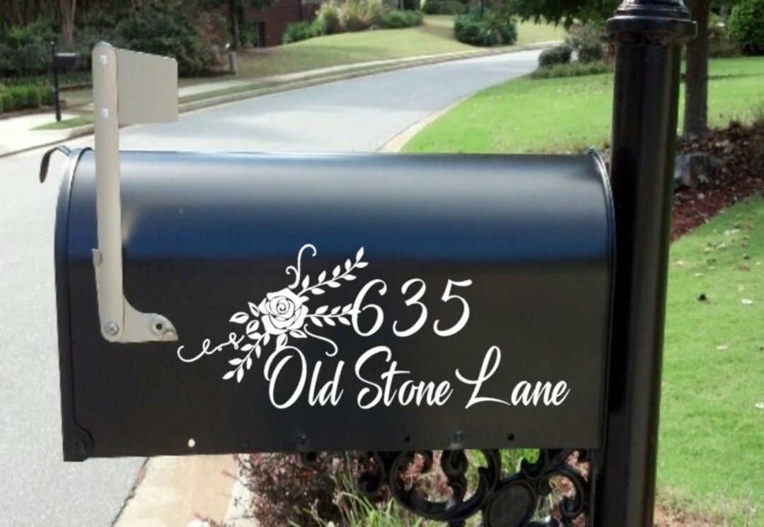 Mailbox Decal /flower Decal / Mailbox Decal Monogram/ Mailbox Decal ...