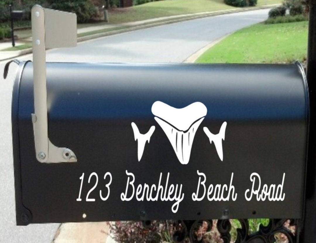 Personalized Shark Tooth Mailbox Decal: Nautical Address Numbers - Etsy