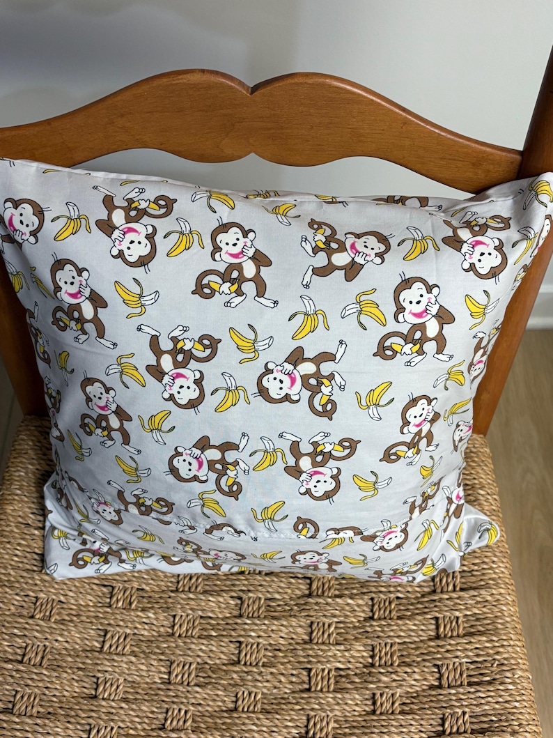 Embroidered Monkey Reading Pocket Pillow: Kids Gift, 16x16 - Etsy