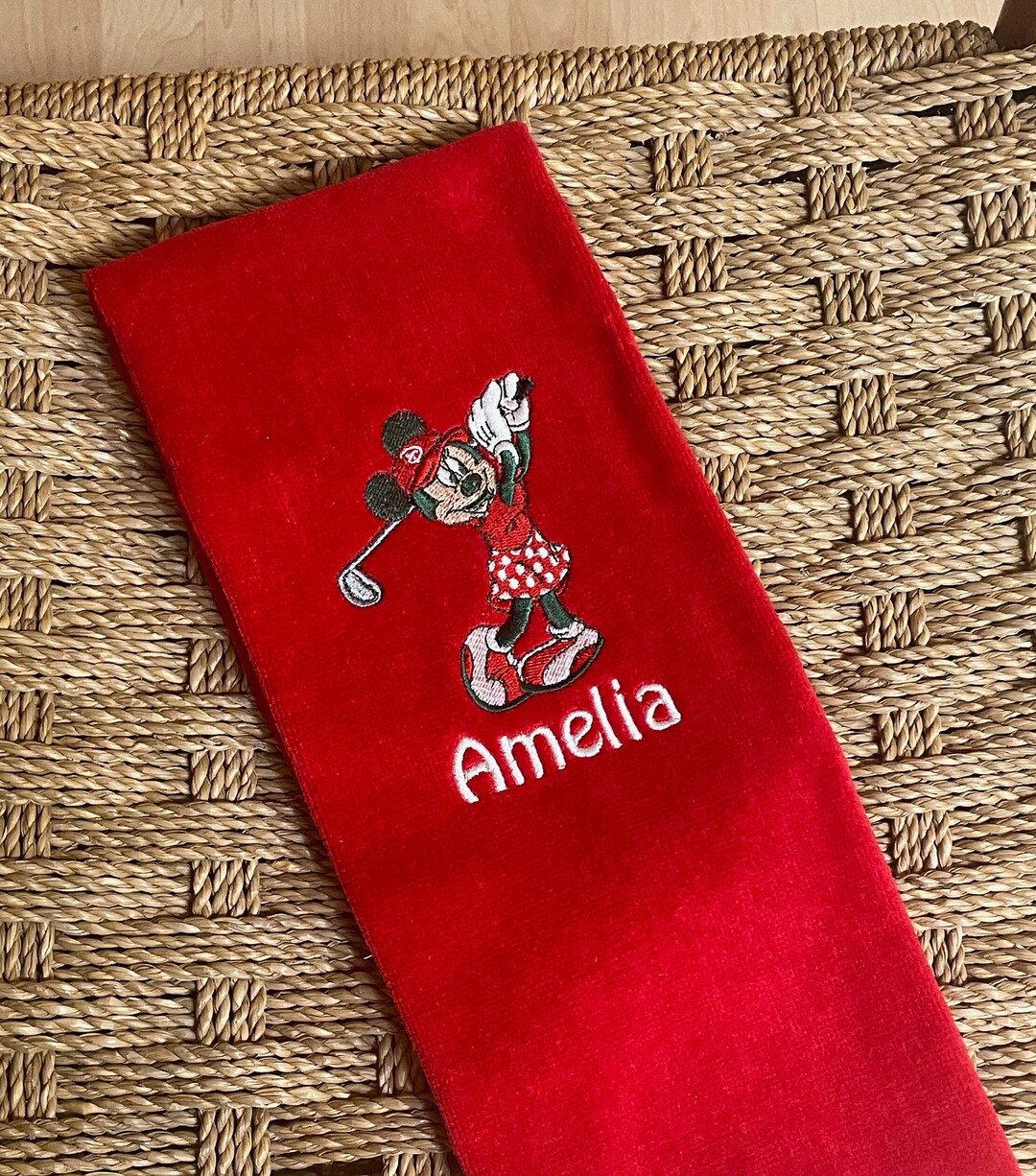 Personalized Minnie Mouse Golf Towel: Embroidered Velour Gift - Etsy