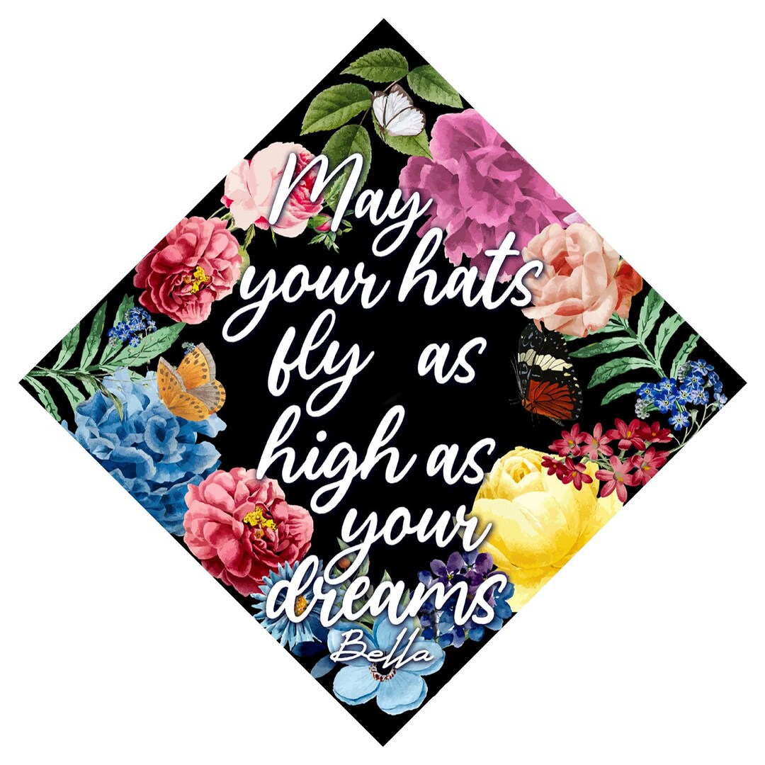 May Your Hats Fly as High as Your Dreams Printed Graduation - Etsy