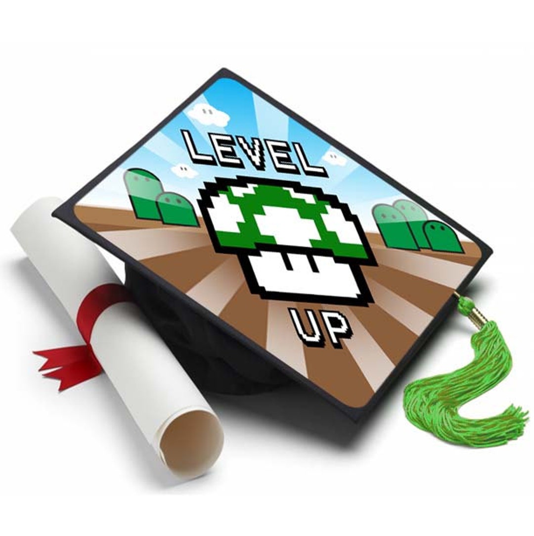 Grad Cap Topper Level up , Graduation Cap Decorations by Tassel Toppers ...