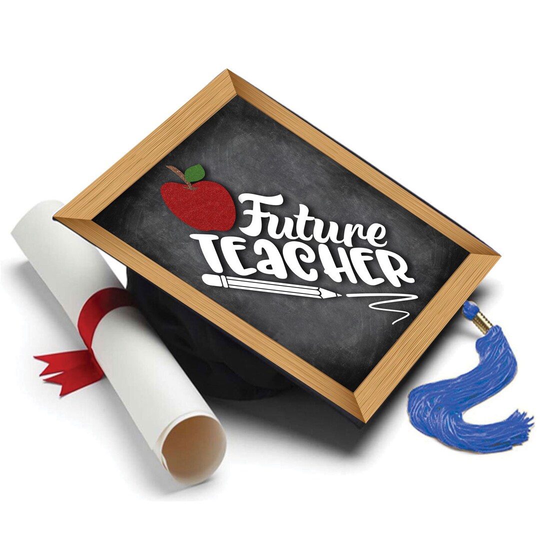 Future Teacher Grad Cap Topper Printed Graduation Cap Topper, Colorful ...